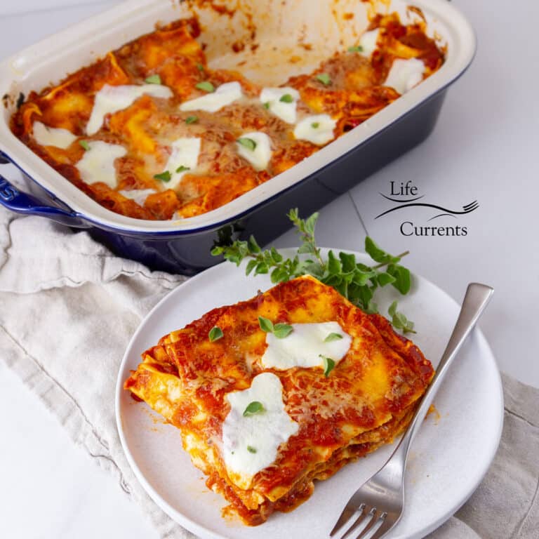 Red Pepper Fresh Mozzarella Lasagna - Life Currents