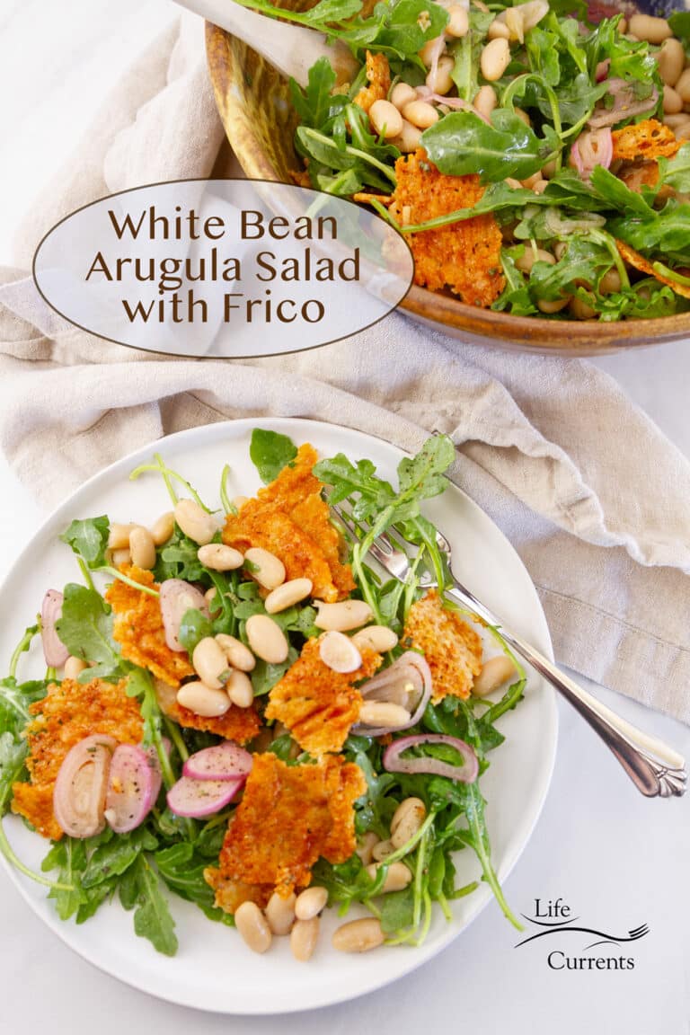 White Bean Arugula Salad with Frico - Life Currents